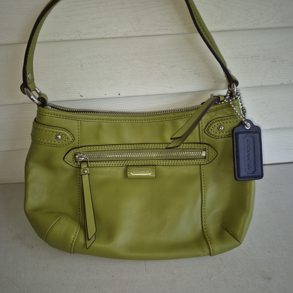 Coach | Bags | Coach Green Leather Shoulder Bag With Hobo Style | Poshmark